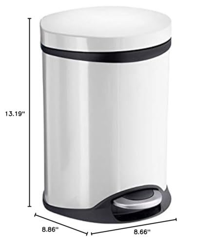 Smedbo Pedal Bin, Stainless-Steel, White, 22.5 x 22 x 33.5 cm