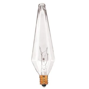 10 2-pack 40 watt prism candelabra base 120 volt 2500 hour clear chandelier l...