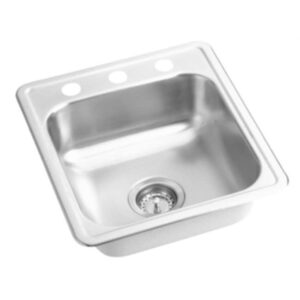 proflo pfsr171962 proflo pfsr171962 bealeton 17" rectangular stainless steel drop in bar sink with 2 faucet holes at 4" centers