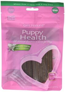 get naked puppy health dental chew sticks for puppies and dogs, small/6.2-ounce, 18 sticks/pack (2-pack)