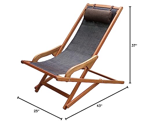 Outdoor Interiors SL10060 Swing Lounger, 43" x 25" x 37", Brown