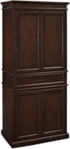 crosley furniture parsons traditional pantry storage cabinet with shelves, kitchen, dining, or laundry room, vintage mahogany