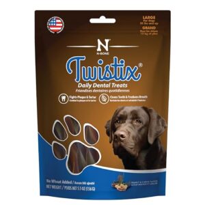 twistix 5.5-ounce dental chew treat, peanut and carob flavor, large