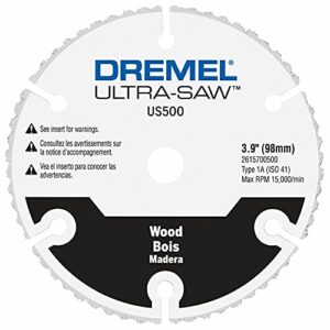 dremel us500-01 ultra-saw 4-inch carbide wood cutting wheel, white