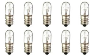 cec industries #6t-4 120v bulbs, 120 v, 6 w, e12 base, t-4 shape (box of 10)