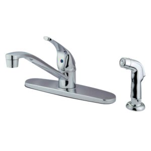 kingston brass kb5720sp 8" centerset kitchen faucet, 8" in spout reach, polished chrome