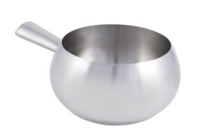 bon chef 5150ss stainless steel induction bottom fondue pot with tapered handle, 6" diameter x 4" height