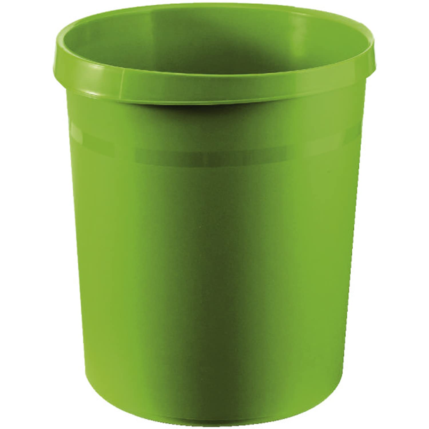 HAN Grip Waste Paper Bin, 18 Litres, Round, 2 Recessed Grips, Extra Sturdy, Green