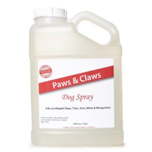 paws and claws pet spray - natural flea and tick repellent with cedar oil - effective and safe pest control for dogs and cats, helps repels fleas, ticks, and mites, pet friendly (1 gallon)