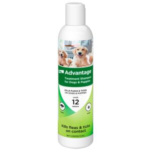 advantage dog flea & tick shampoo for puppies & adult dogs | kills fleas & ticks | 8 oz.