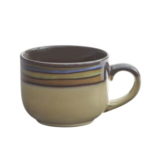 pfaltzgraff galaxy jumbo soup mug, beige, brown, green, blue 24 ounce