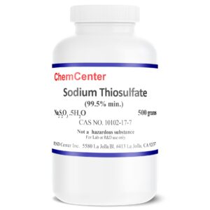 sodium thiosulfate, fine crystals, 99.5% min., 500 grams (1.1 lb.)