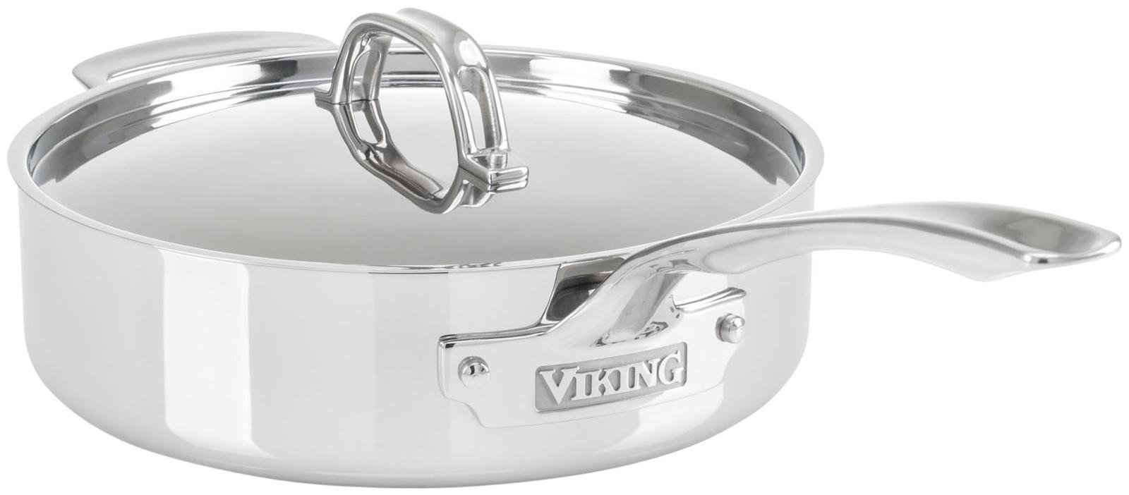 Viking 3-Ply Stainless Steel Sauté Pan, 3.4 Quart