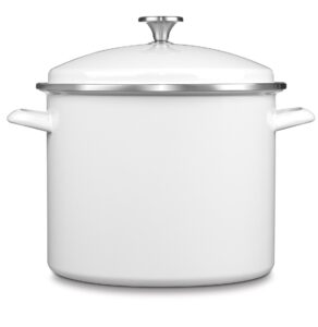 cuisinart chef's classic enamel on steel stockpot with cover, 12-quart, white