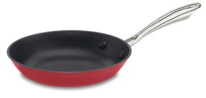 cuisinart castlite non-stick cast iron fry pan, 10-inch, red