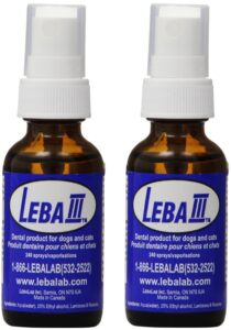 leba iii - two pack - 100% natural and herbal dog and cat dental spray - keep your pets teeth clean, gums healthy and their breath fresh - removes build up - dog dental spray - cat dental spray