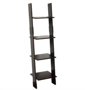 zenna home ladder style bathroom linen tower, espresso