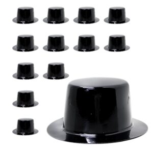 windy city novelties 12 pack black mini top hats