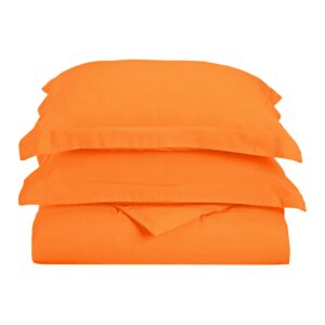 superior 100% brushed microfiber duvet cover set, king/california king, orange