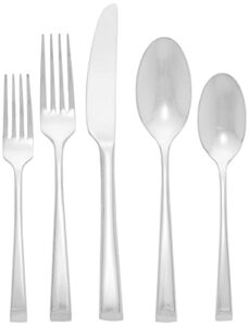 mikasa rockford 45-piece 18/10 stainless steel flatware set with serving utensil set, service for 8