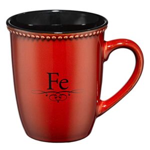 christian art gifts taza de gres para café y té 14 oz inspirational las sagrada escritura taza para hombre y mujer: fe - 1 pedro 1:21 microondas y lavavajillas novedad vajilla, rojo paprika