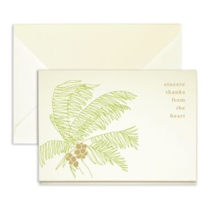 merchants palm tree thank you cards - pack of 24-5" x 3.5"