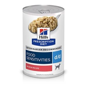 hill's prescription diet d/d skin/food sensitivities salmon formula canned dog food, veterinary diet, 13 oz., 12-pack wet food