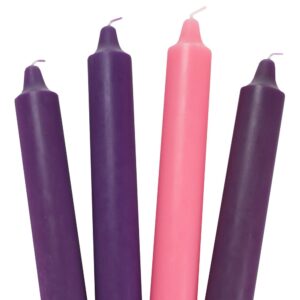 will & baumer candle-advent set 1-1/2 x 12-3 purple/1 pink