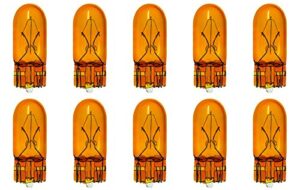 cec industries #2827 (amber) bulbs, 12 v, 5 w, w2.1x9.5d base, t-3.25 shape (box of 10)