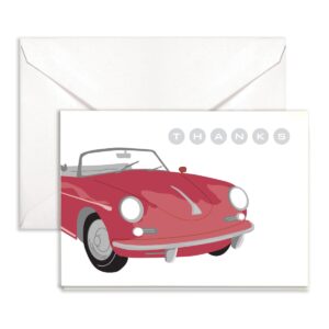 car thank you cards - pack of 24-5" x 3.5"