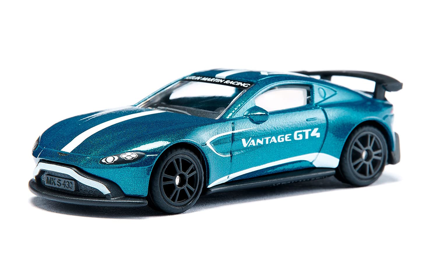 Siku 1577, Aston Martin Vantage GT4, Toy Car, Metal/Plastic, Blue, Metallic Paint, Huge Rear Wing, Sport Tyres, Detailed Design