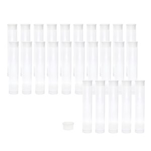 the beadsmith clear plastic tubes - 3-inch-long round tubes, 9/16 inches in diameter - flat caps - use for beads, bath salts, wedding & party favors, home or office storage - bag of 25