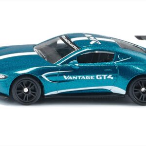 Siku 1577, Aston Martin Vantage GT4, Toy Car, Metal/Plastic, Blue, Metallic Paint, Huge Rear Wing, Sport Tyres, Detailed Design