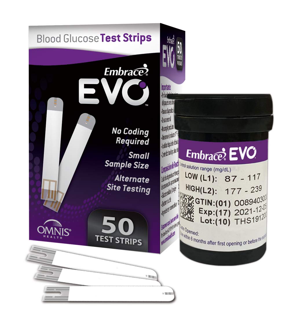 Embrace EVO Blood Glucose Test Strips 50ct Vial