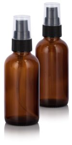 juvitus amber glass boston round black treatment pump bottle - 2 oz (2 pack)