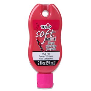 tulip 309-57 soft matte fabric paint 2oz, 2 fl oz (pack of 1), true red