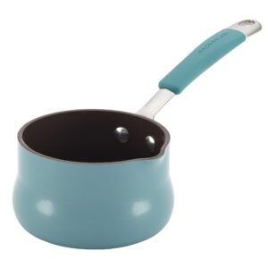 rachael ray cucina nonstick butter warmer/small saucepan, 0.75 quart, agave blue