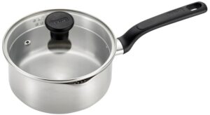 t-fal c91124 excite stainless steel dishwasher safe oven safe ptfe-pfoa-free saucepan cookware, 3-quart, silver