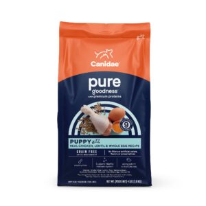 canidae pure grain free dry puppy food, real chicken, lentil & whole egg, 4 lbs.