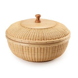 teng tian with lid nantucket button basket cane-on-cane handwoven circular household basket boxes for shelf home organizer coffee dried fuit snacks needles thread and all