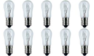 cec industries #6s6 130v bulbs, 130 v, 6 w, e12 base, s-6 shape (box of 10)