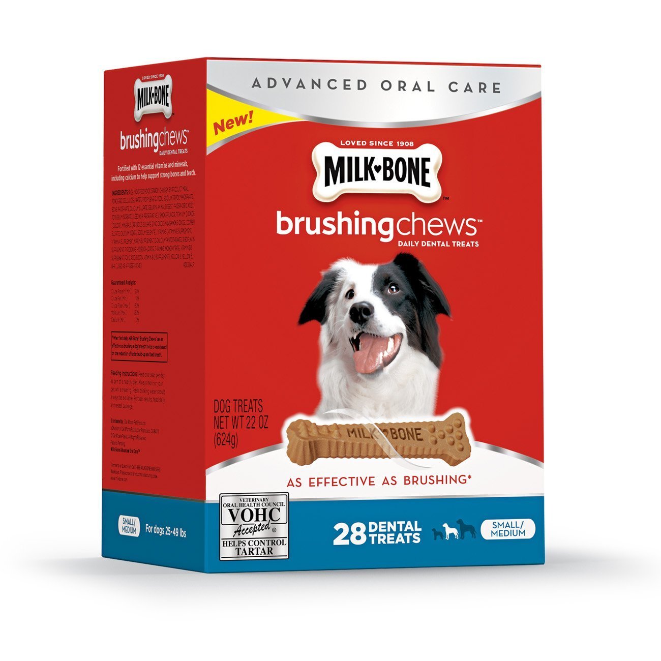 Milk-Bone Brushing Chews Daily Dental Treats - Small/Medium Value Pack, 22 Ounce - 28 Bones