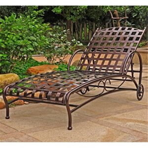 international caravan iron bronze multi-position patio chaise lounger