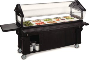 carlisle foodservice products six star food bar buffet bar with storage and legs for catering, buffets, restaurants, polyethylene (pe), 6 x 2 x 4.2 feet, black