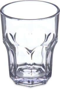 carlisle foodservice products louis clear tumbler short glass for restaurants, catering, kitchens, plastic, 6 ounces, clear