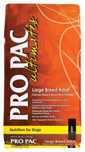 pro pac ultimates large breed adult chicken meal and brown rice dry dog food, 28 lb.