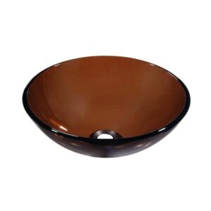 dawn tempered glass vessel sink-round shape, brown