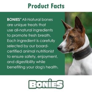 Bonies Hip & Joint Formula Treats for Dogs, Glucosamine & Omega Fatty Acids, Fresh Breath, Clean Teeth, Low Calories, Chicken Flavor - Medium, 8 Bones