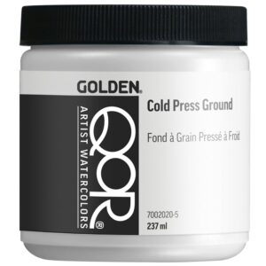 qor watercolor cold press ground by golden, 8 oz. jar, professional mediums and grounds