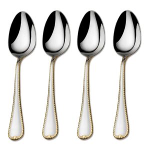 mikasa cameo gold 18/10 stainless steel teaspoon (set of four)